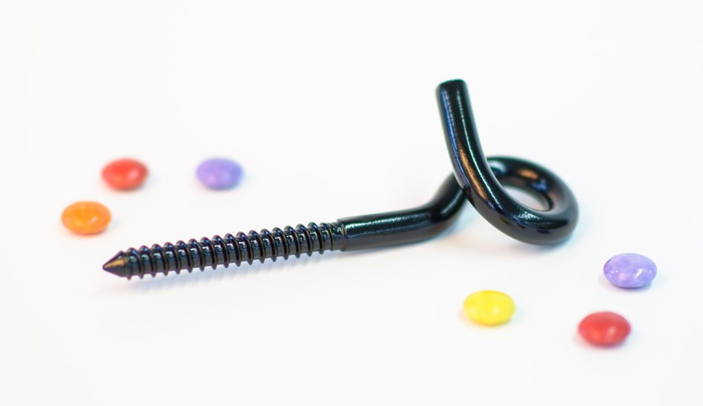Black sex swing hook - pigtail curl ceiling hook for your sexswing
